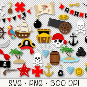 Pirate Clip Art, Pirate SVG, Pirate PNG, Cute Pirate Clip Art, Instant ...