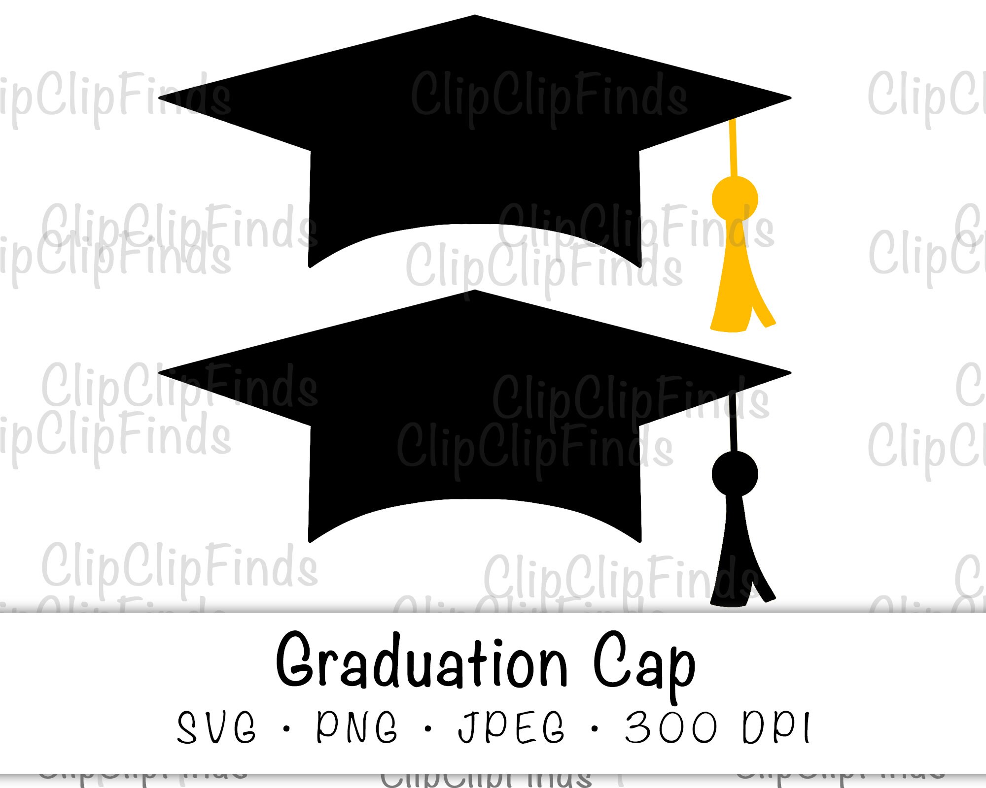 Graduation Cap and Tassel SVG Vector Cut File JPEG on White | Etsy