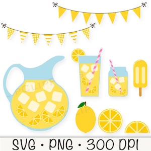 Lemonade Clip Art, Lemonade Bundle Pack, Lemon, SVG, PNG, Clip Art ...