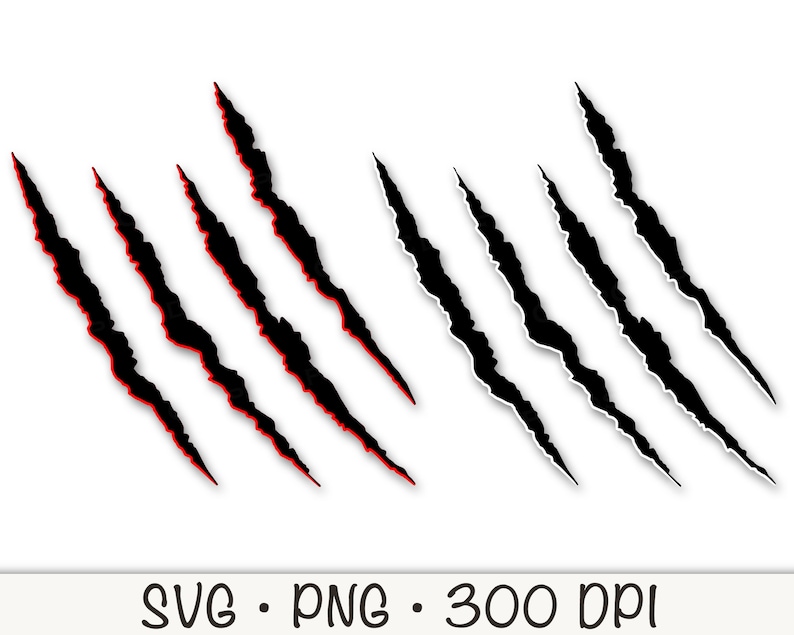 Claw Scratch Marks SVG: Vector Cut File, PNG Clipart (digital Download ...