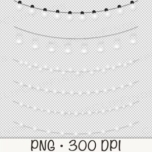 String Lights Clipart, White String Lights PNG, Wedding, Mason Jar ...
