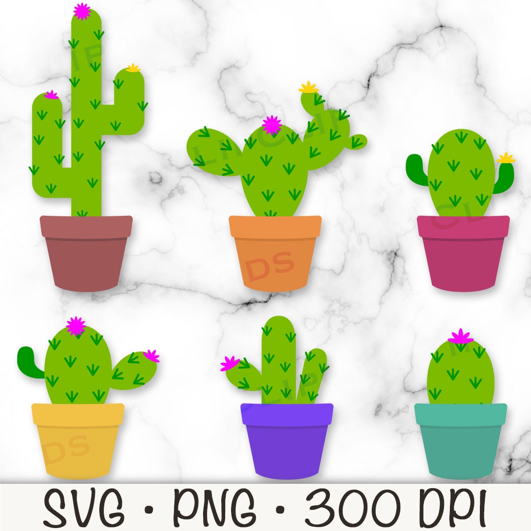 Cactus Bundle Pack, Cactus SVG, Cactus PNG, Cactus Clipart, Digital ...