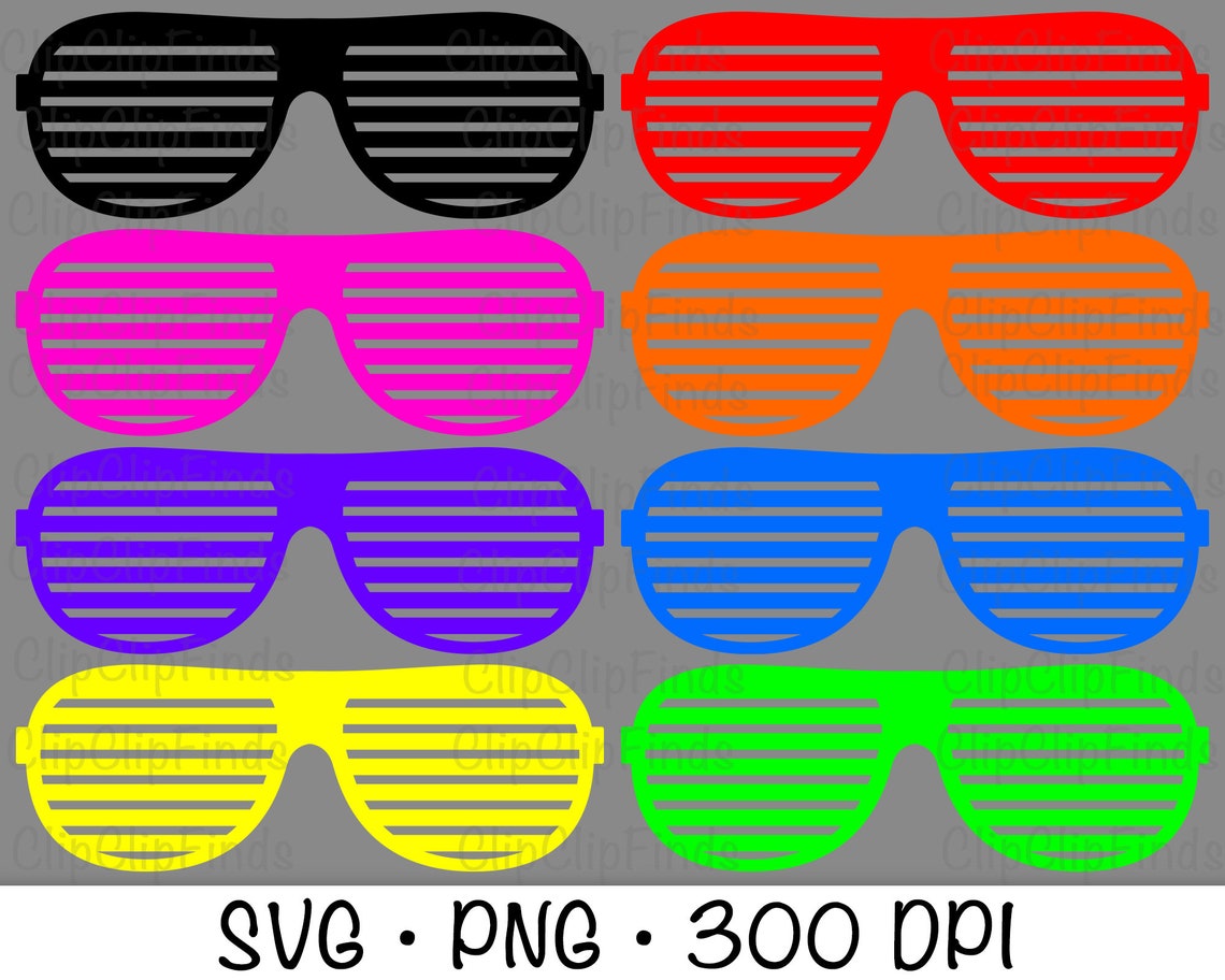 Shutter Striped Sunglasses Shades SVG Vector Cut File and PNG - Etsy