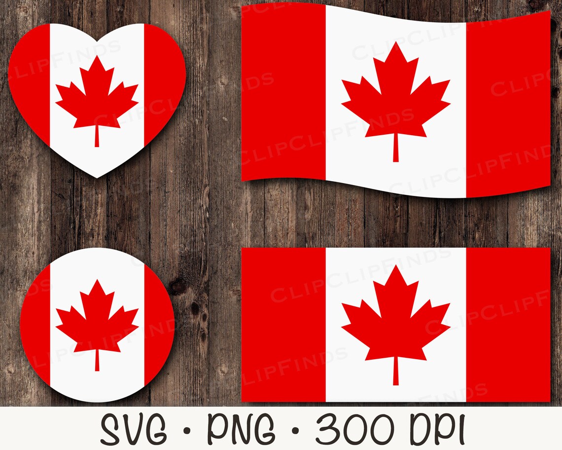 Canadian Flag SVG Canadian Flag Circle Canadian Flag Heart - Etsy