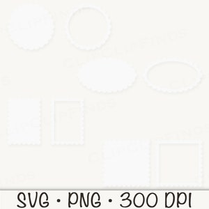 Scalloped Shapes SVG, Scalloped Shapes PNG, Circle, Square, Oval ...