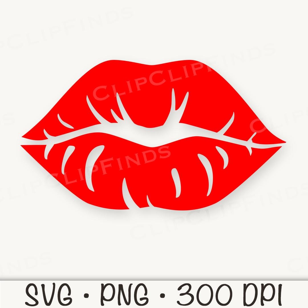 Lips SVG, PNG, Clipart, Red Lips, Kiss, Pout, Digital Download - Etsy