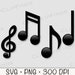 Musical Notes SVG, Vector Cut Files, Musical Notes PNG, Transparent ...