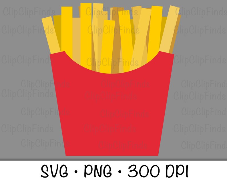 French Fries SVG Vector Cut File French Fries PNG - Etsy