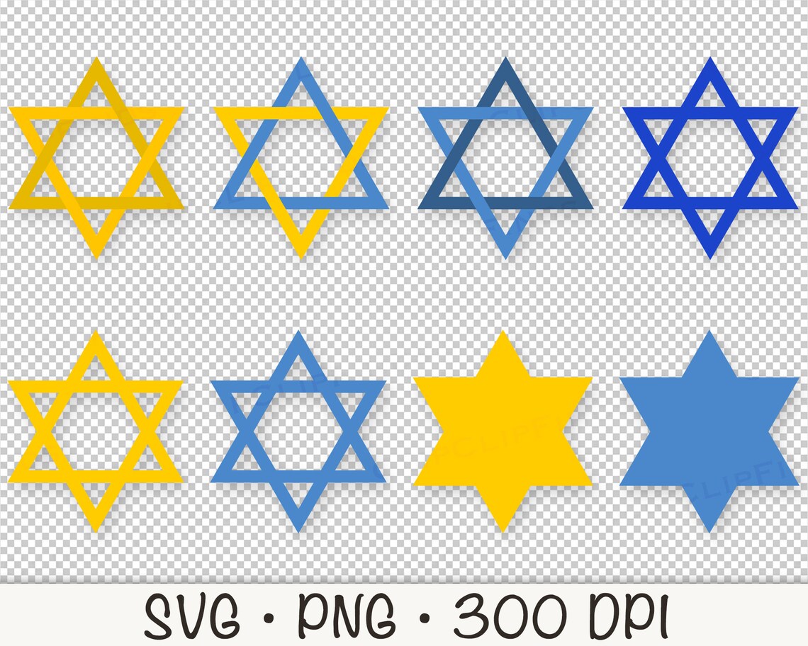 Star of David Clipart: Jewish Star SVG, PNG (digital Download) - Etsy ...