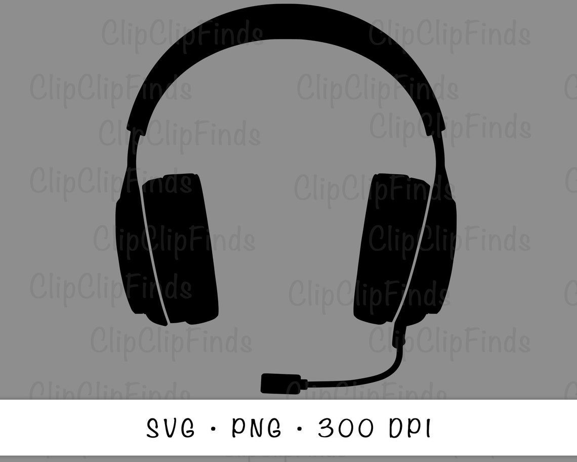 Gaming Headset Earphones SVG Vector Cut File and PNG - Etsy