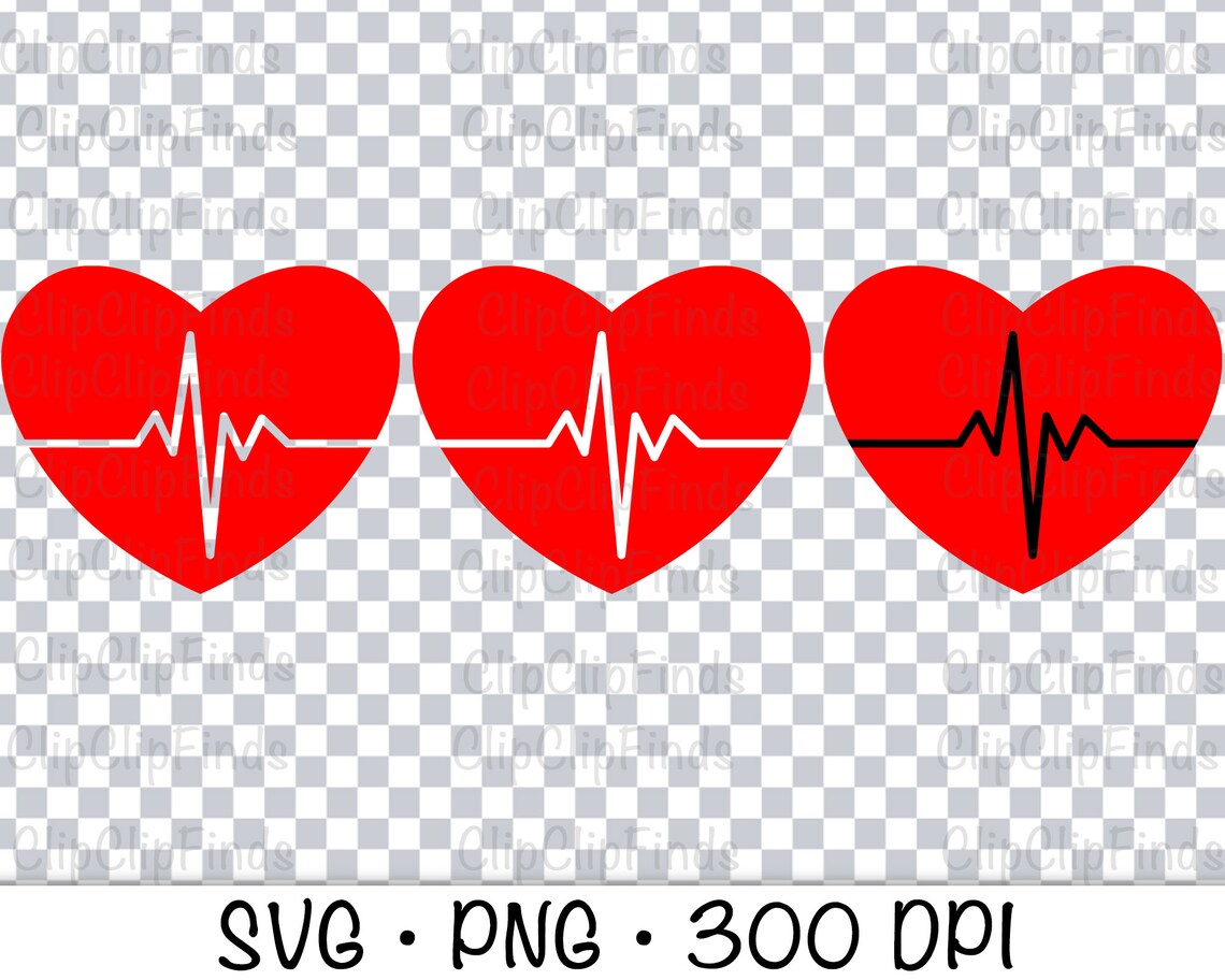 Heart Beat SVG Vector File Heartbeat PNG Transparent - Etsy