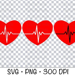 Heart Beat SVG Vector File Heartbeat PNG Transparent - Etsy