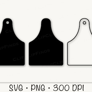 Cow Tag SVG, Cow Tag Outline, Cow Tag PNG, Cow Tag Silhouette, Instant ...
