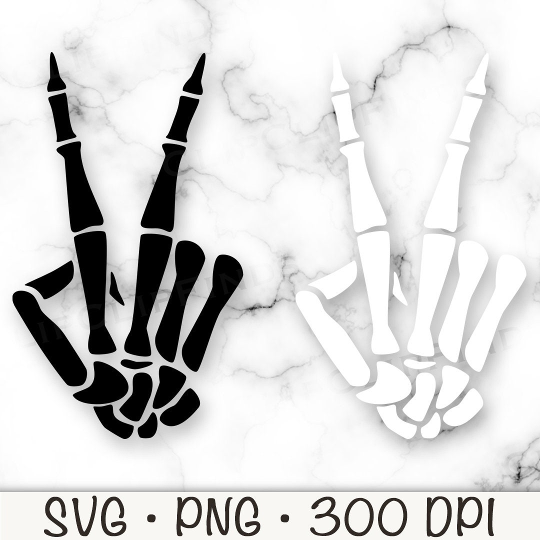 Skeleton Peace Fingers SVG, Skeleton Peace Hand SVG, Peace Sign PNG ...