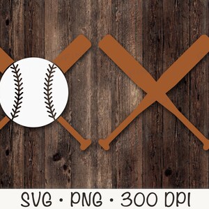 Crossed Bat With Baseball SVG Bat SVG Baseball Bat PNG - Etsy