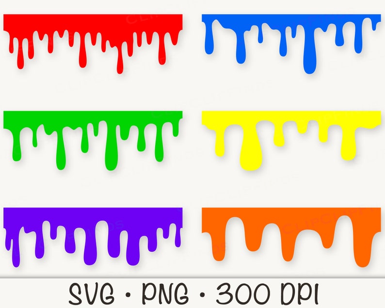 Paint Drip SVG, Paint Drip Clipart, Dripping Borders, Paint Drip PNG ...