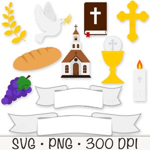 First Communion Clipart Bundle Pack, PNG, SVG, Digital Download - Etsy
