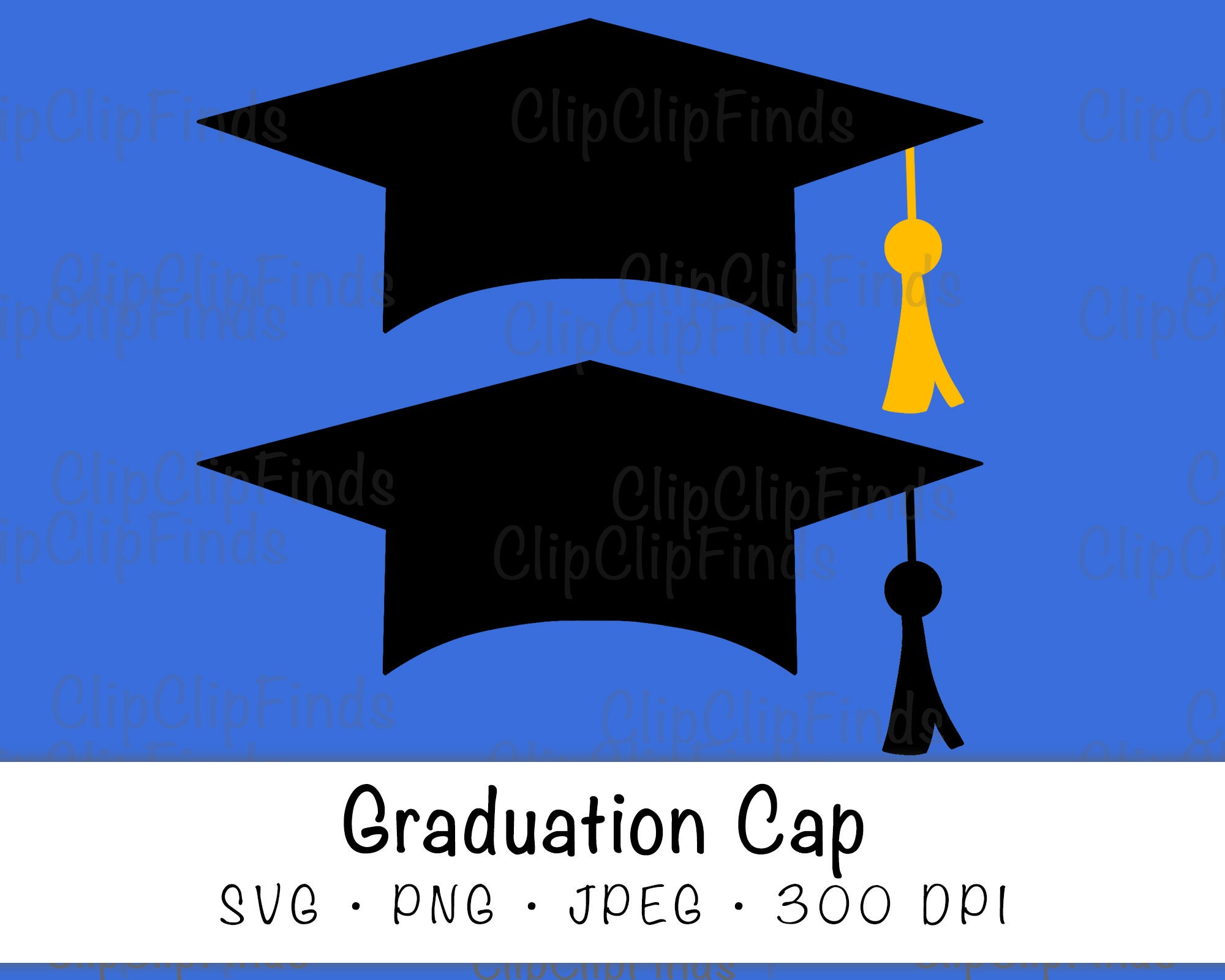 Graduation Cap and Tassel SVG Vector Cut File JPEG on White | Etsy