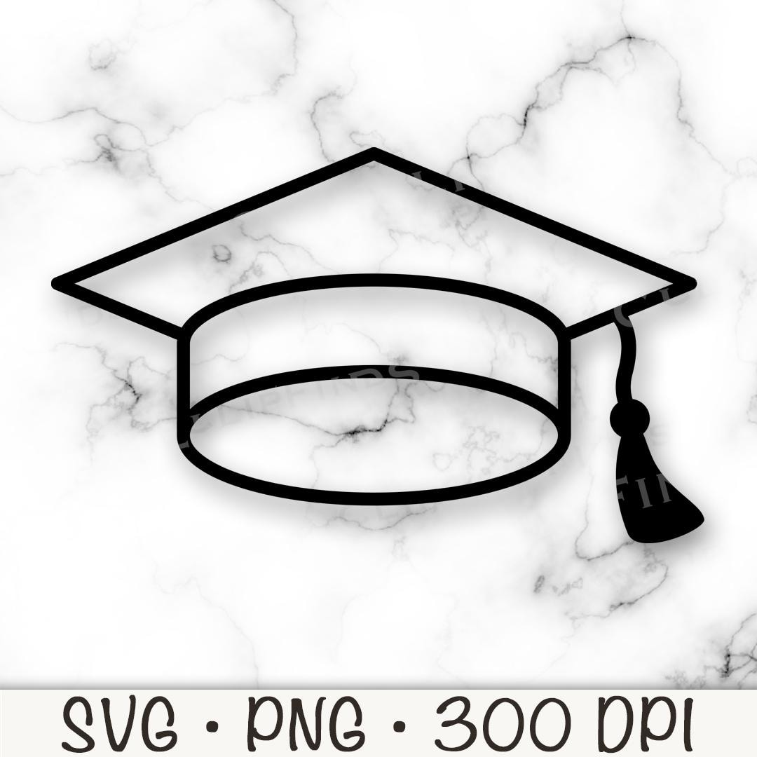 Graduation Cap Outline SVG, Graduation Hat Outline PNG, 2025 Graduation ...