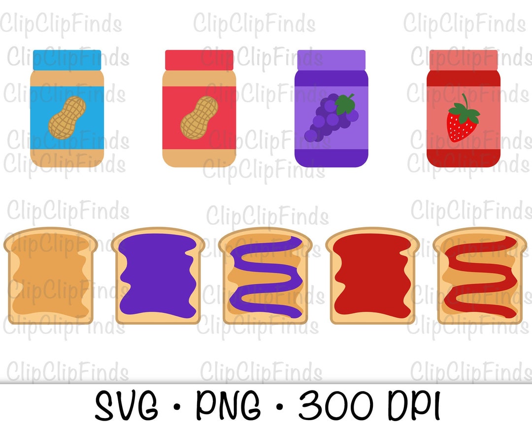 Peanut Butter and Jelly SVG Grape Jelly Strawberry Jelly - Etsy