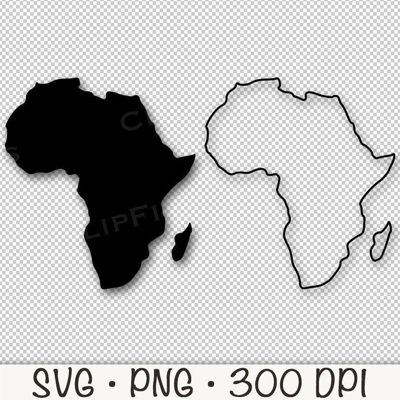African Map SVG, African Map Outline, African Continent Silhouette ...
