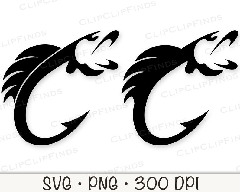 Fish Hook SVG Fish on a Hook SVG Vector Cut File Fish Hook - Etsy