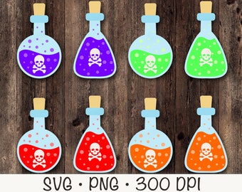 Halloween Magic Potion Bottles Clipart Witches Potions - Etsy