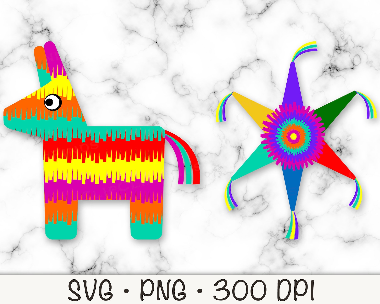 Mexican Fiesta Piñata Clipart: Hand-drawn SVG, PNG (digital Download ...