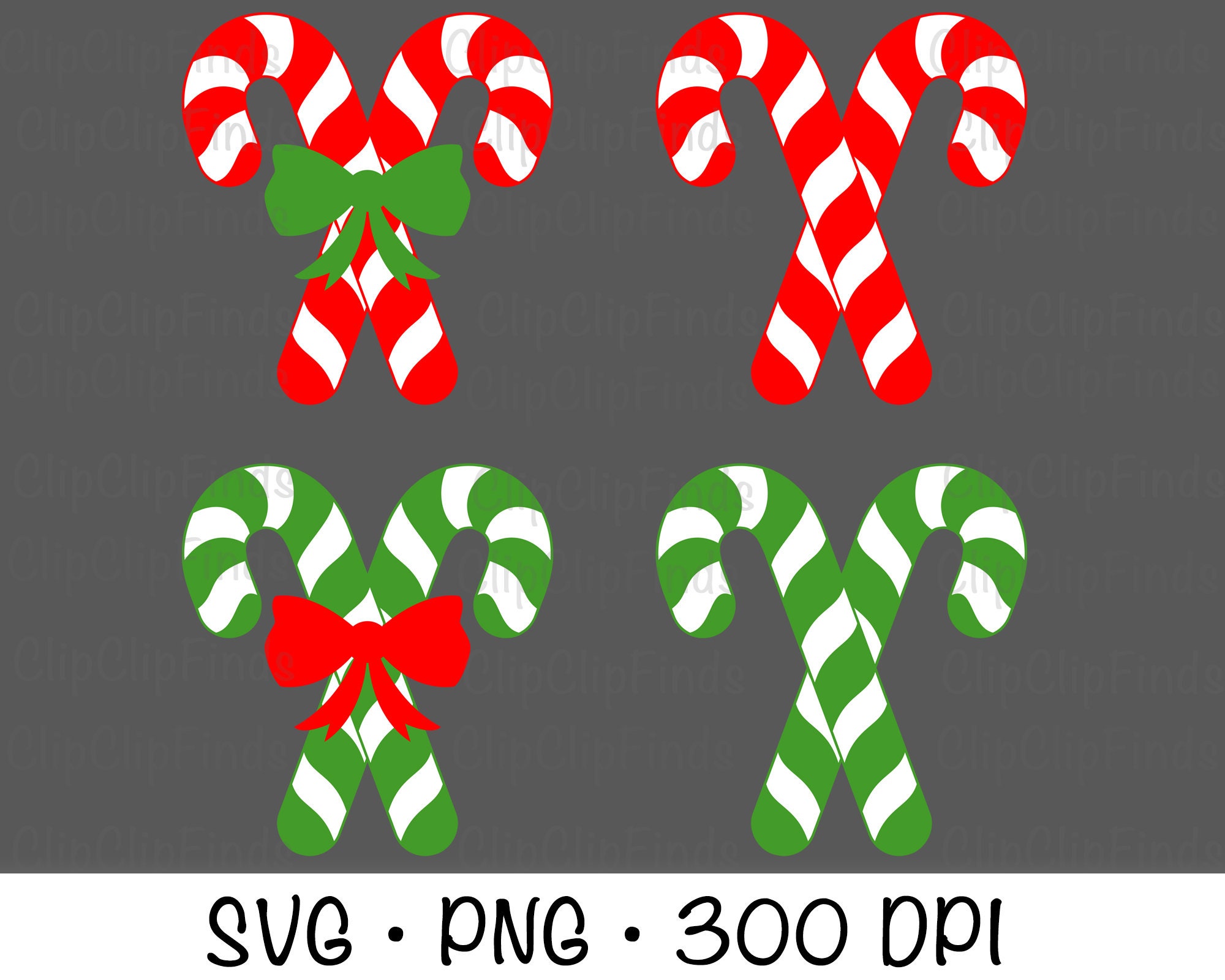 Crossed Candy Cane With Bow Green Candy Cane Christmas - Etsy