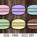 French Macaron Black Outline Cookies SVG Vector Cut File and PNG ...