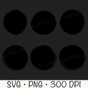 Distressed Circle Frame SVG, Brush Stroke Circle Silhouette, Background ...