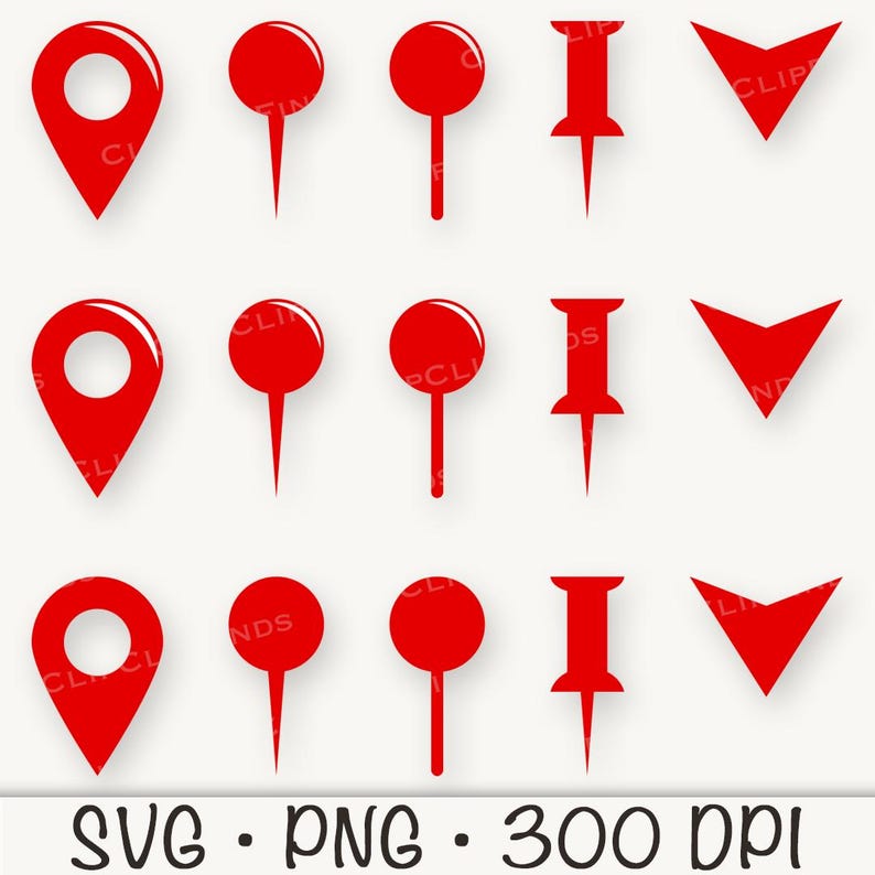 Location Map Pin SVG, Location Sign Silhouette, Red Location Pin, Push ...