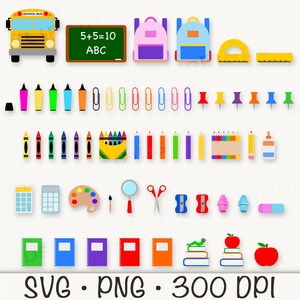 School Clipart, School Supplies SVG, Back to School, Art Supplies ...