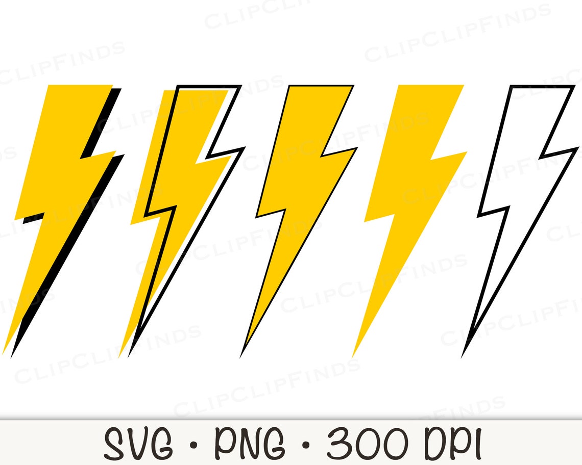 Lightning Bolt SVG: Thunder Outline Clipart (digital Download) - Etsy