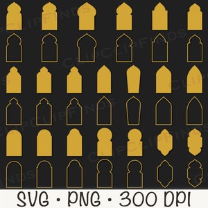 Mediterranean Border Frames SVG, Outline,arabic Frames, Moroccan Frames ...