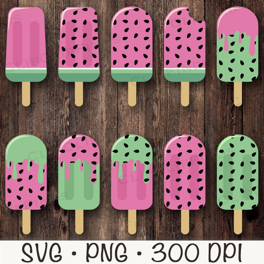 Pink Watermelon Popsicle PNG, Watermelon Popsicle Clipart, Popsicle SVG ...