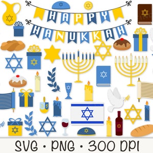 Hanukkah Clipart, Shabbat Clipart, Happy Hanukkah, Jewish Holiday ...