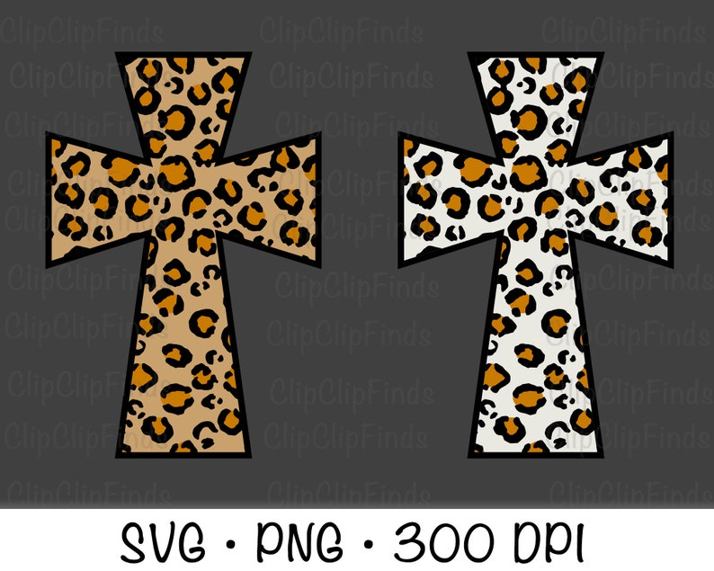 Leopard Print Cross Cross SVG PNG Sublimation Easter - Etsy