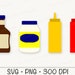 Ketchup Mustard Mayonnaise Bbq Sauce Bbq Condiments SVG - Etsy