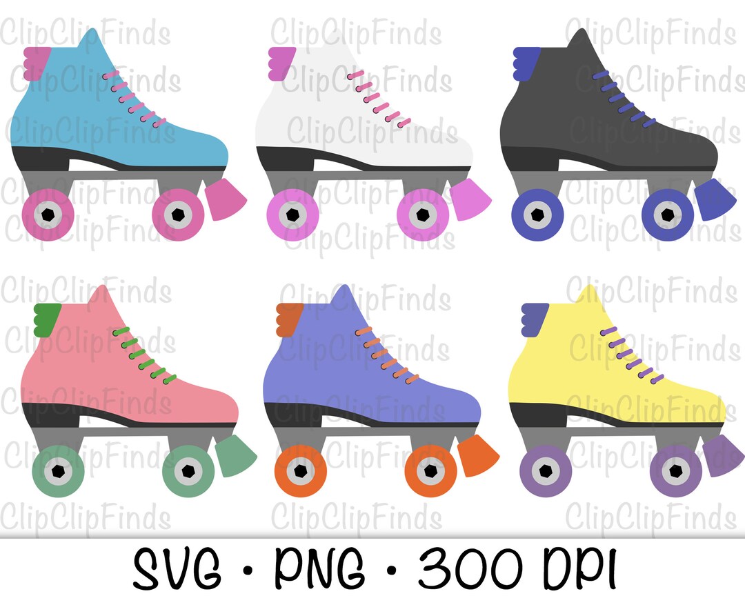 Roller Skates SVG, Retro 80's Roller Skates Clip Art, Roller Skates PNG ...