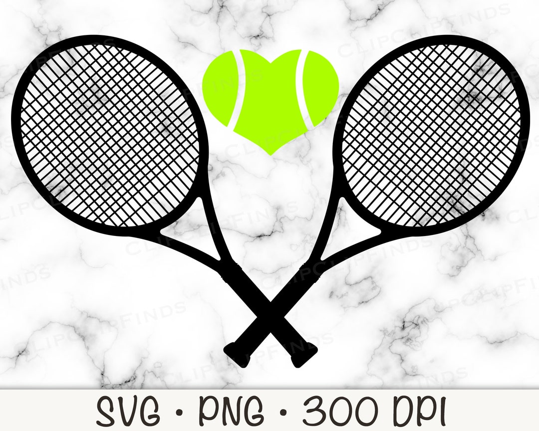 Tennis Love Ball and Racket SVG, Vector Cut File, PNG Design Graphic ...