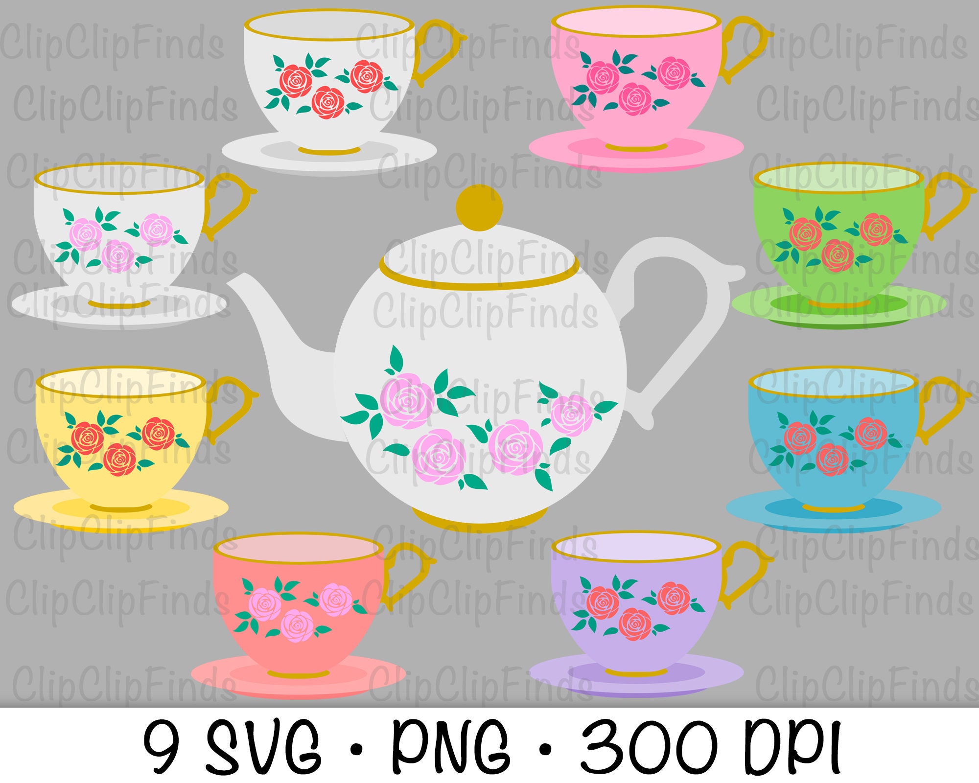 Tea Cup and Pot Tea Party Tea Cup SVG Tea Cup PNG Tea - Etsy Australia