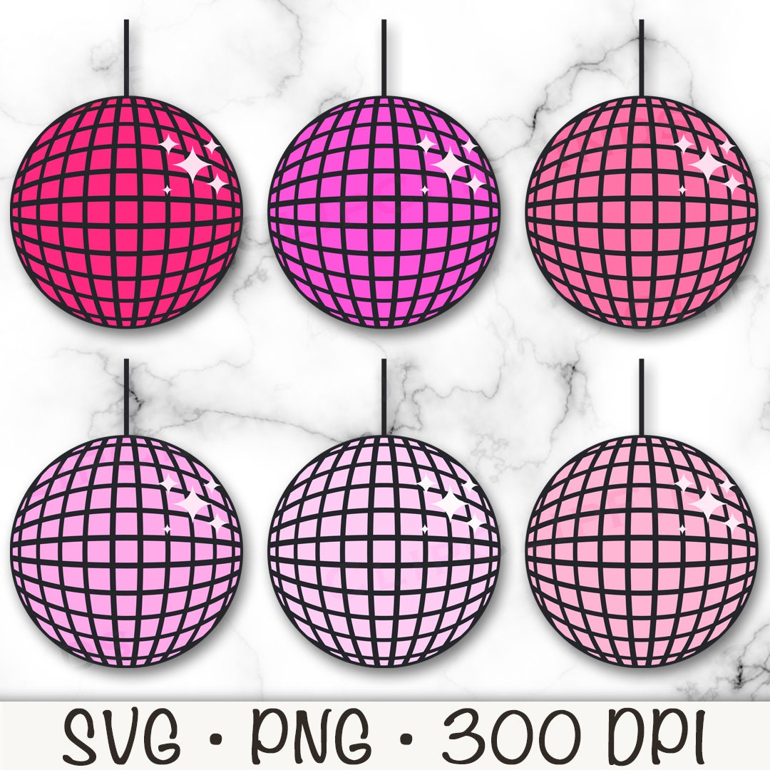 Pink Disco Ball SVG, Disco Ball PNG, Disco Ball Clip Art, 70's, Retro ...