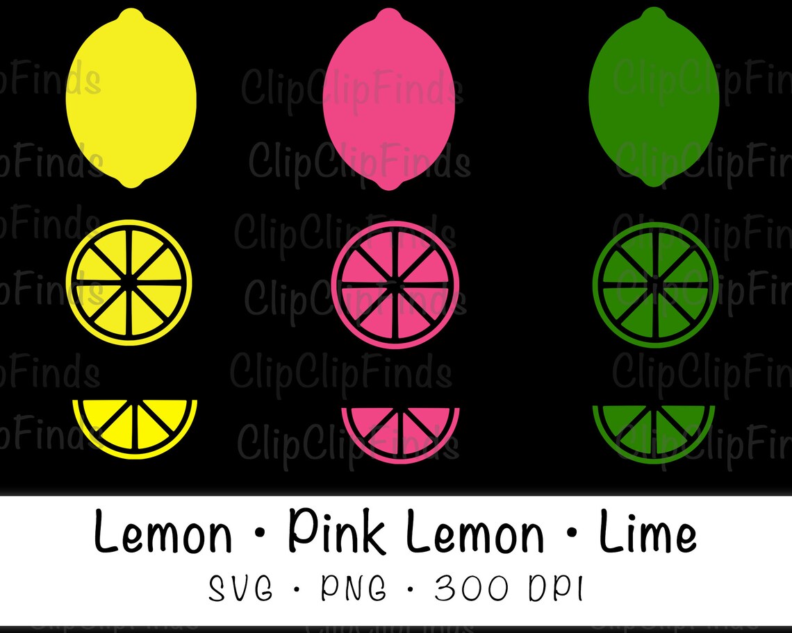 Lemon SVG Lime SVG Pink Lemon Bundle Pack Vector Cut File - Etsy Canada