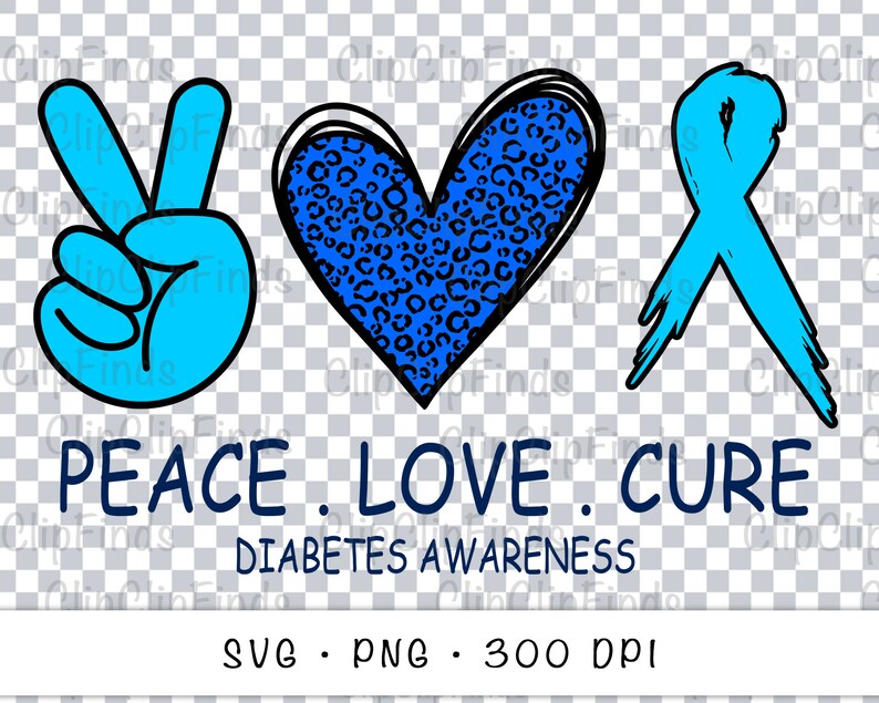 Diabetes Awareness SVG Vector Cut File and PNG Transparent - Etsy
