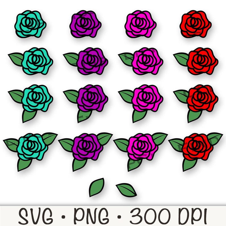 Colorful Mexican Rose SVG Clipart: Vector Cut File (digital Download ...