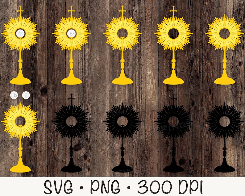 Monstrance Bundle, Eucharist, Body of Christ, SVG, PNG, Clip Art ...