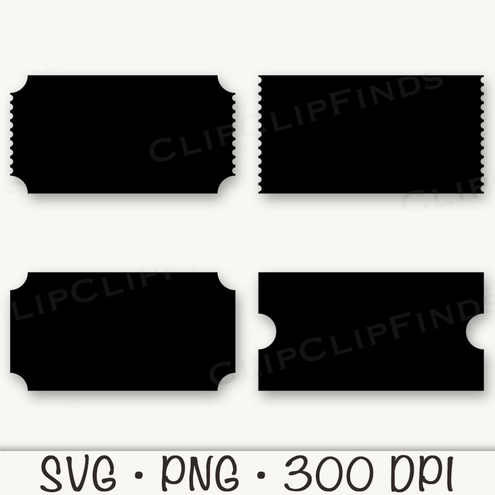 Ticket SVG, Movie Tickets PNG, Ticket Silhouette, Digital Download - Etsy