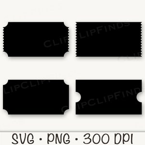 Ticket SVG, Movie Tickets PNG, Ticket Silhouette, Digital Download - Etsy