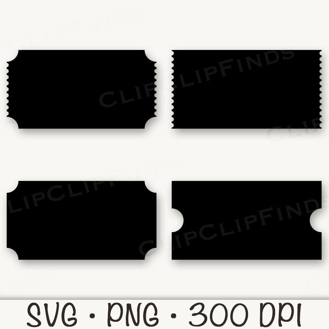 Ticket SVG, Movie Tickets PNG, Ticket Silhouette, Digital Download - Etsy